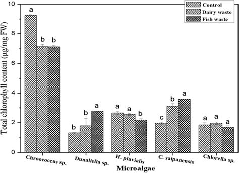 Total Chlorophyll Content Of Chroococcus Sp C Saipanensis And Download Scientific Diagram