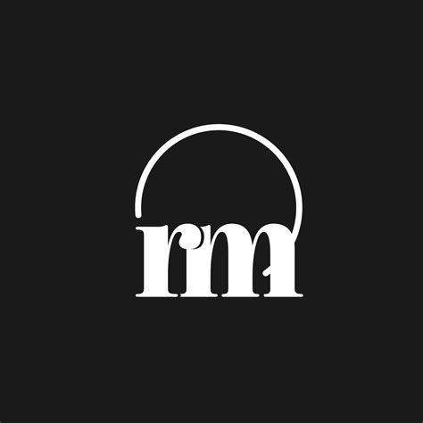 Rm Logo Iniciales Monograma Con Circular Líneas Minimalista Y Limpiar