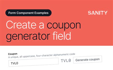 Create A “coupon Generator” String Field Input Guide