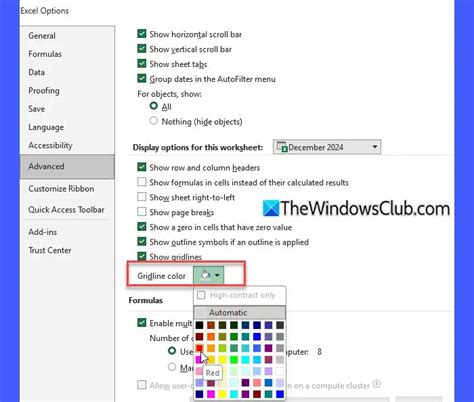 How To Change Gridline Color In Excel