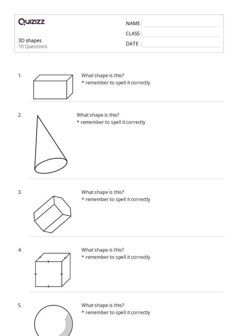 50 3d Shapes Worksheets For 6th Class On Quizizz Free And Printable