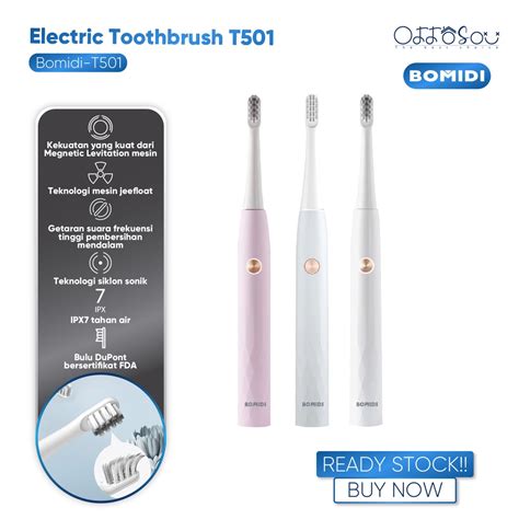 Jual BOMIDI T501 Sikat Gigi elektrik Listrik Ultrasonic Soft Bristle ...