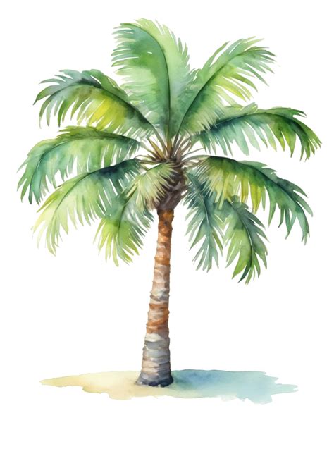 Watercolor Palm Tree Clipart 44647210 Png