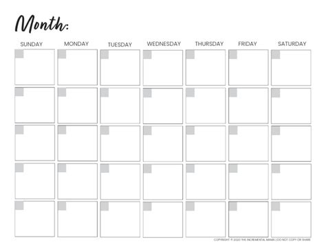 Blank Monthly Calendar Template Pdf 5 Pdf