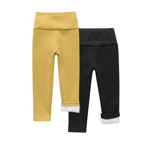 Cfhntfmh 2 Packs Girls Girls Fleece Lined Leggings Soft High Waisted
