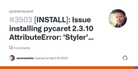 Install Issue Installing Pycaret 2310 Attributeerror Styler