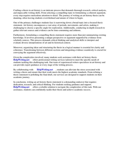 How To Write An Art History Thesis Statement Pdf