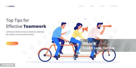 자전거를 타는 4명의 사업가로 구성된 팀 파트너는 공통의 목표를 달성하기 위해 협력합니다 팀워크 벡터 개념입니다 개념에 대한 스톡 벡터 아트 및 기타 이미지 Istock