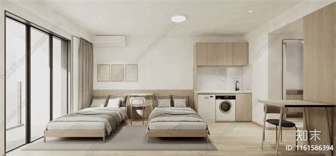 现代双人房宿舍su模型下载【id1161586394】知末su模型网 现代双人房宿舍su模型下载【id1161586394】知末su模型网