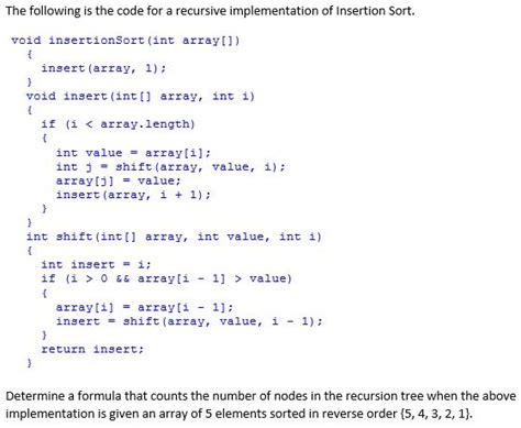 Solved The Following Is The Code For A Recursive Chegg Com
