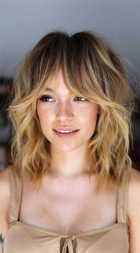 Shoulder Length Blonde Hair With Bangs