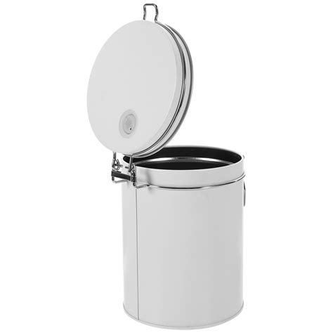 Homoyoyo White Metal Tinplate Jar Airtight For Home Use With Wide Mouth