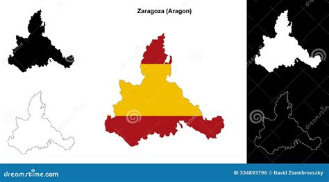 Zaragoza Outline Map Vector Illustration 334893796
