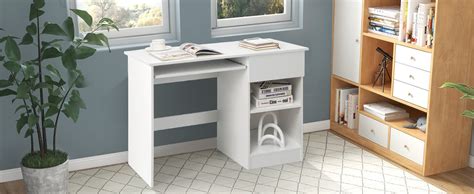 Wooden Computer Desk With CPU Stand Costway