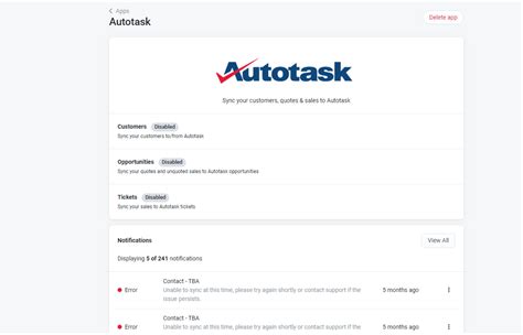 Setting Up The Autotask Integration