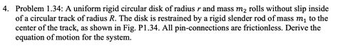 Solved Problem A Uniform Rigid Circular Disk Of Radius Chegg