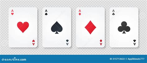 4 Types Of Playing Cards Pips Symbols With A Banner Scroll Around