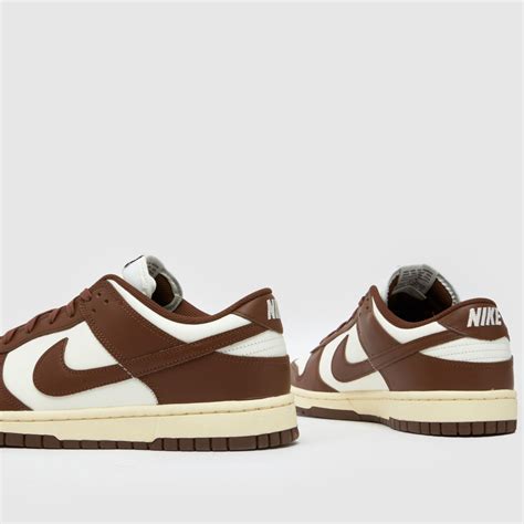 Womens White And Brown Nike Dunk Low Trainers Schuh