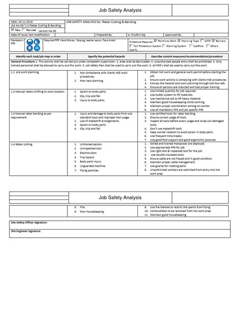 Toaz Info 5 Jsa Rebar Cutting Amp Bending Pr Pdf Personal Protective Equipment Workplace