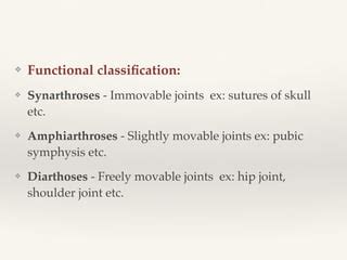 Classification Of Joints Joint Mechanics PDF