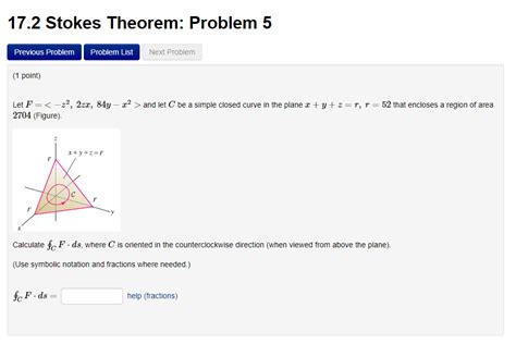 Solved 172 Stokes Theorem Problem 3 Previous Problem