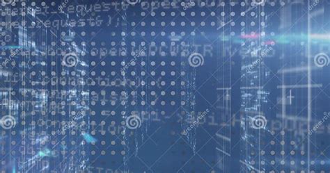 Image Of Data Processing Over Screens Of Mosaic Squares And Light