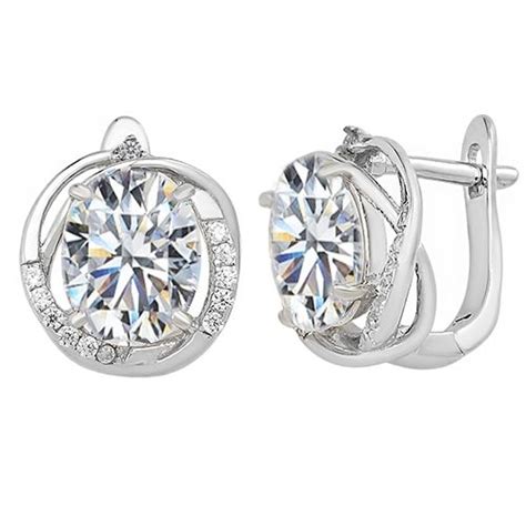 Серьги с цирконом купить из серебра, серебряные серьги с цирконом