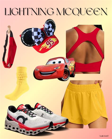 Lightning Mcqueen Inspired Running Outfit Running Clothes Disney Costumes Disney Marathon Outfit