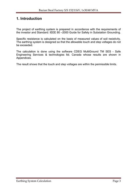 Bsf Earthing System Calculation 1 Pdf