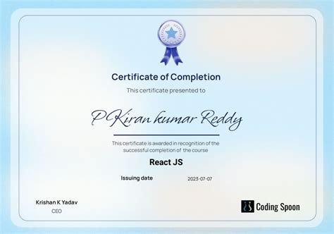 P Kiran Kumar Reddy On Linkedin Reactjs Certification
