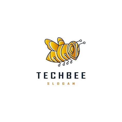 Premium Vector Tech Bee Logo Design With Geometric Style