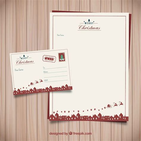 Premium Vector Vintage Christmas Letter Template