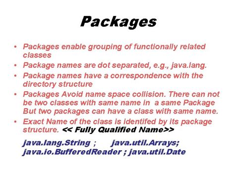 Packages In Java Packages Packages Enable Grouping Of