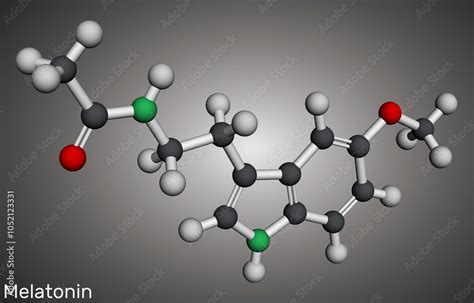 Melatonin Molecule Sleep Hormone Molecular Structure Molecular Model 3d Rendering Stock