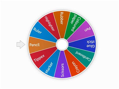 School Objects Wheel Spin The Wheel