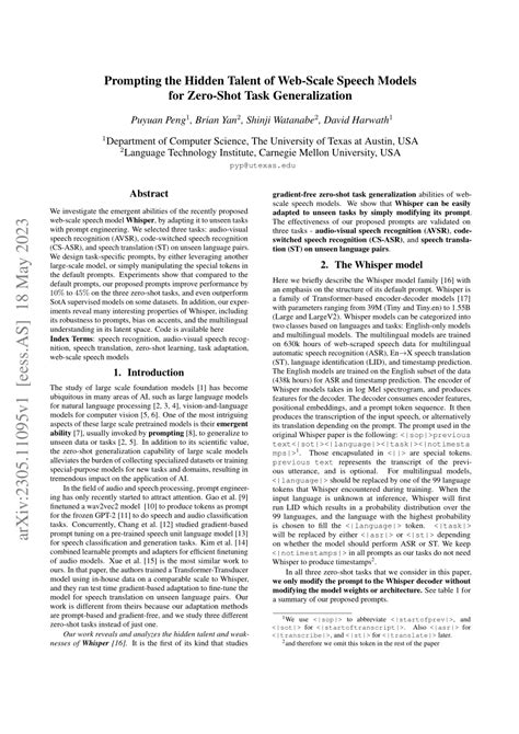 pdf prompting the hidden talent of web scale speech models for zero