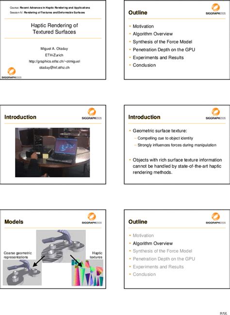 haptic rendering of textured surfaces acm siggraph 2005 courses