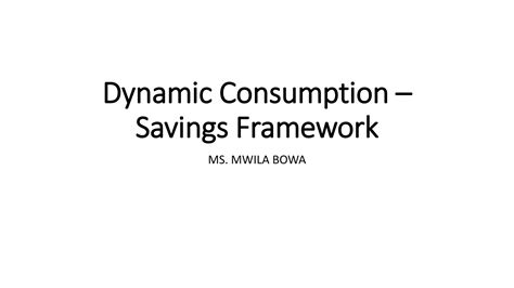 dynamic consumption savings framework pptx