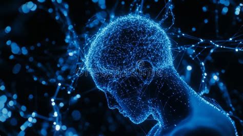 Human Brain Network Digital Rendering Neural Connections Cognitive Processes Concept Stock