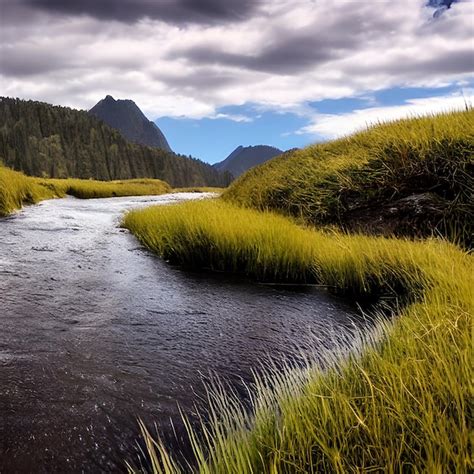 Premium Photo River Stream Scene