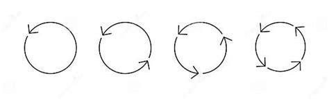 Set Of Circle Arrows Isolated Circular Rotate Arrow And Spinning Loading Symbol Stock Vector