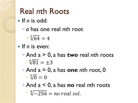71 Nth Roots And Rational Exponents Pptx