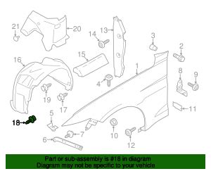 2018 2023 Ford Mustang Fender Liner Retainer W717823 S300 Oem Parts