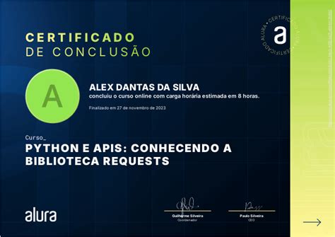 estou empolgado em compartilhar que concluí com êxito o curso de python