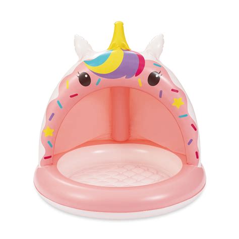 Play Day Inflatable Unicorn Shade Pool Round Pink Ages 1 3 Unisex