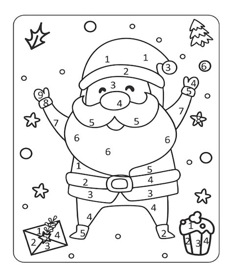Página Para Colorear De Navidad Para Niños Vector Premium
