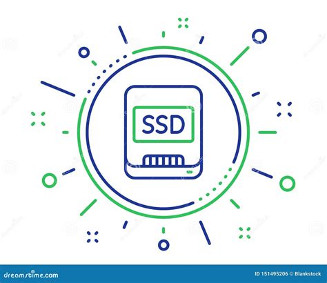 Ssd Line Icon Computer Memory Component Sign Data Storage Vector Stock Vector Illustration