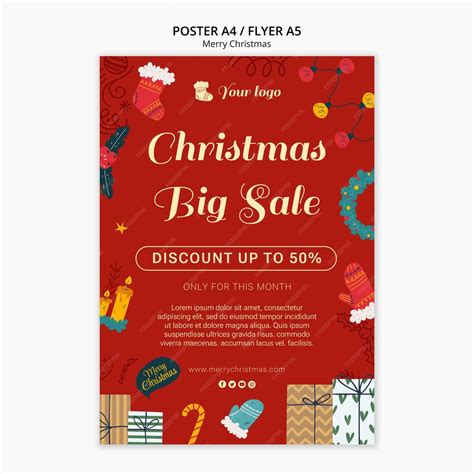 크리스마스 파티 세로 포스터 템플릿 무료 Psd 파일