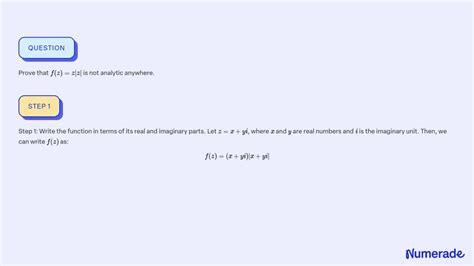 prove that f z z z is not analytic anywhere numerade