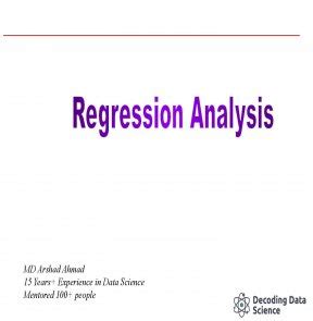 Regression Analysis Explained Experience In Data Science Mentored
